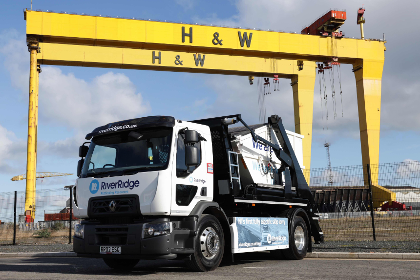 RiverRidge Sees First Fully Electric Skip Lift Vehicle in Northern Ireland